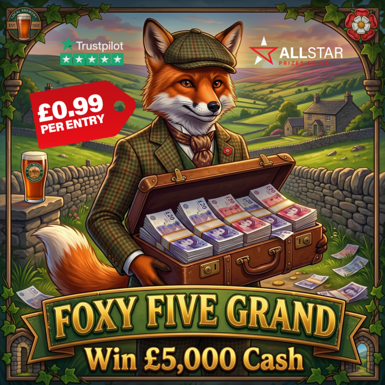 Foxy Five Grand - Win £5,000 Cash - LOW ODDS - All Star Prizes